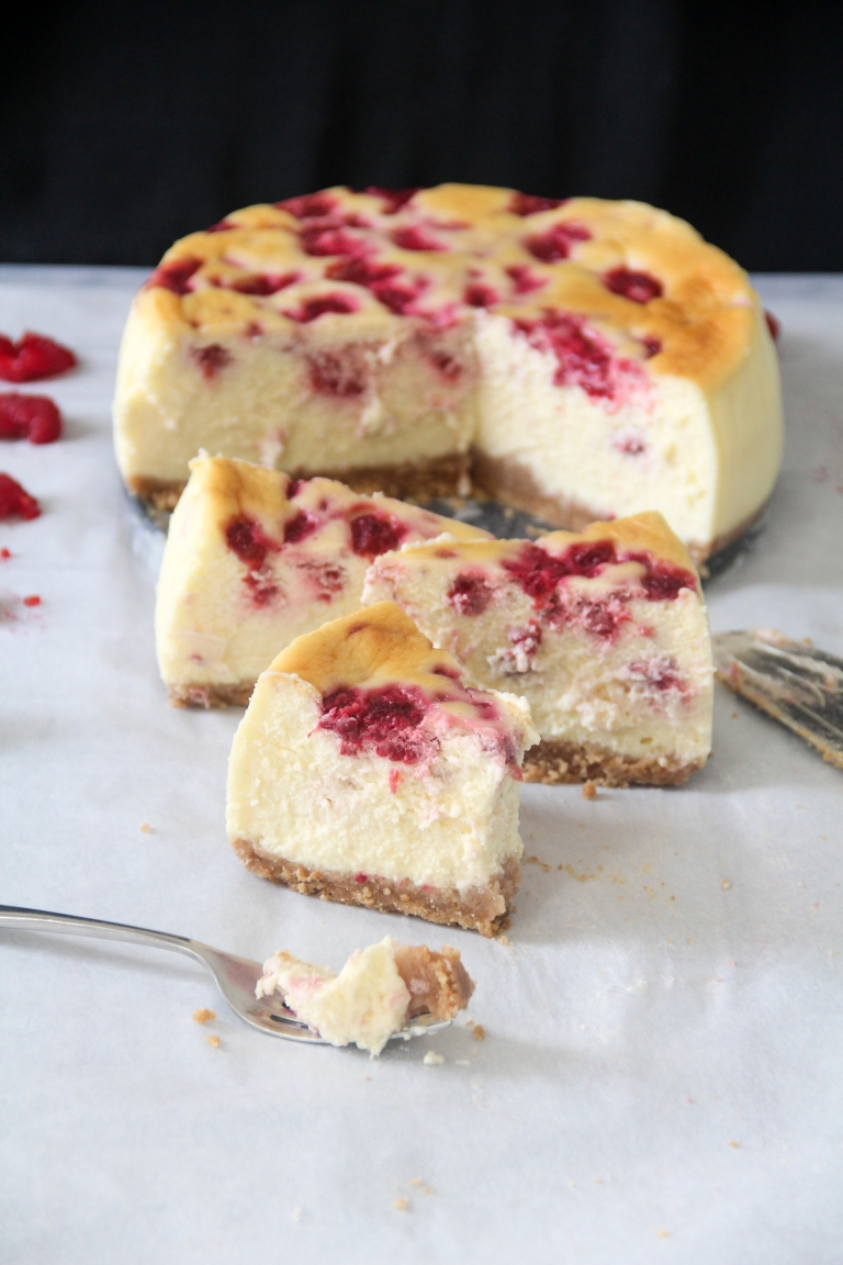 Raspberry Custard Cheesecake