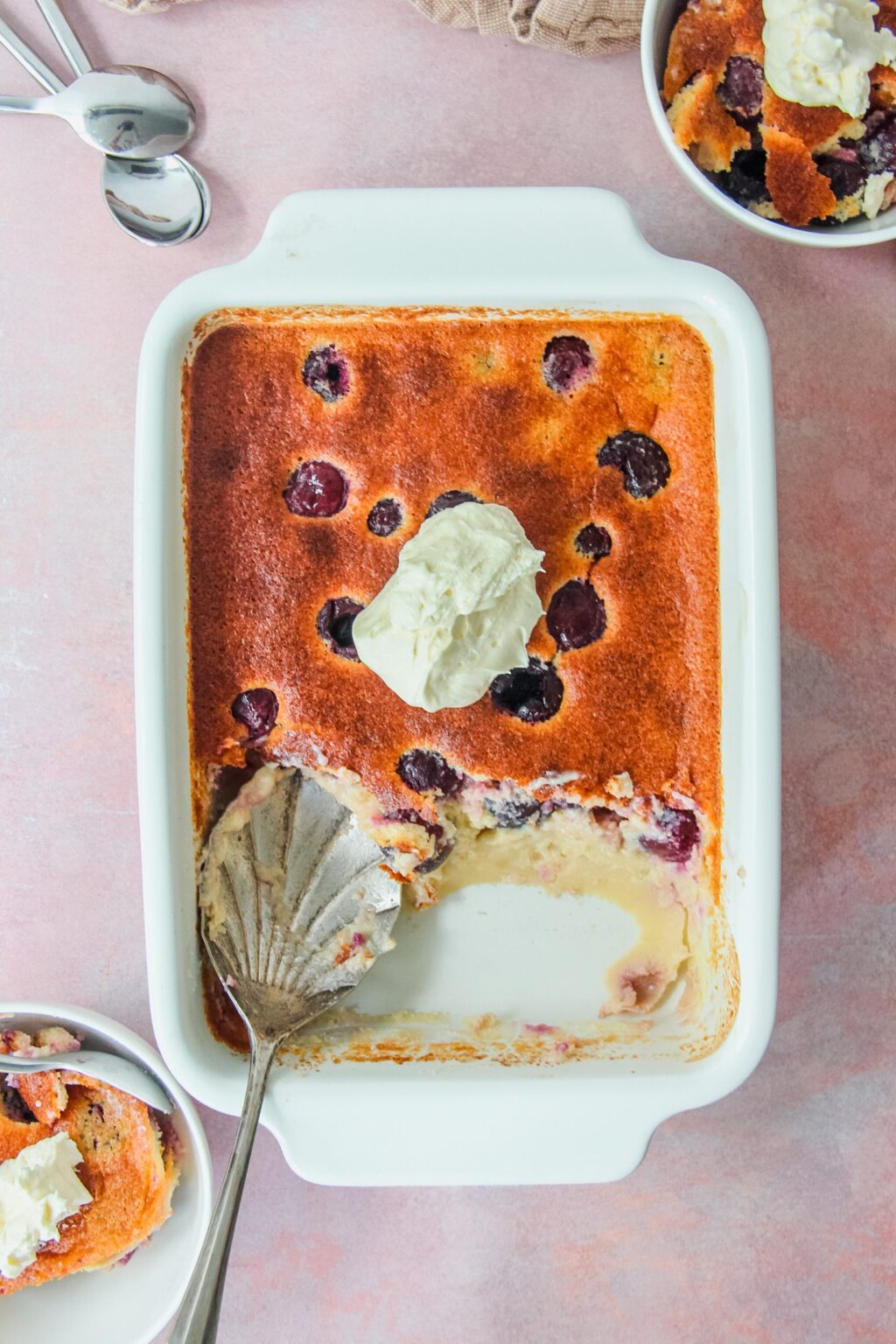 Kentish Cherry Batter Pudding - roamingtaste.com